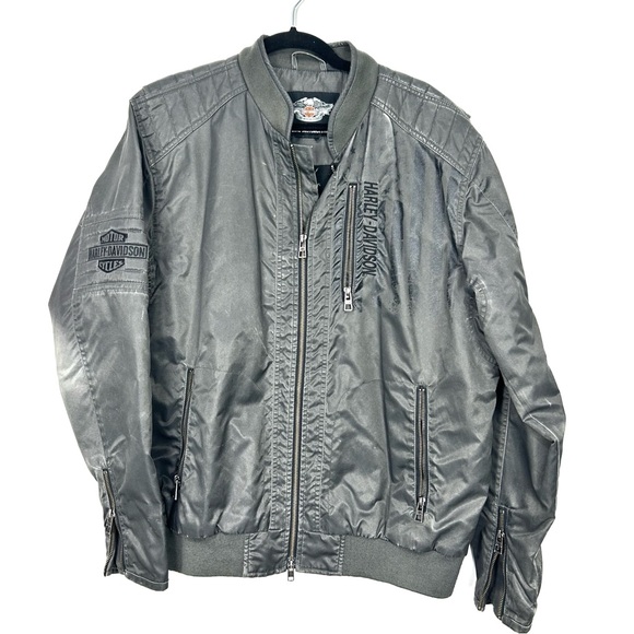 Harley-Davidson | Jackets & Coats | Harley Davidson Grey Zip Up Riding ...